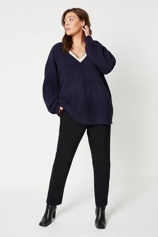Jumpers & Cardigans | Curve Tipped Detail V Neck Jumper | Wallis Jumpers & Cardigans | Curve Tipped Detail V Neck Jumper | Wallis